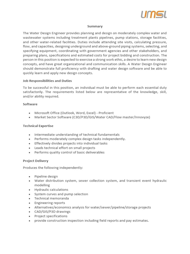 JD Design Water Projects | PDF | System | Water