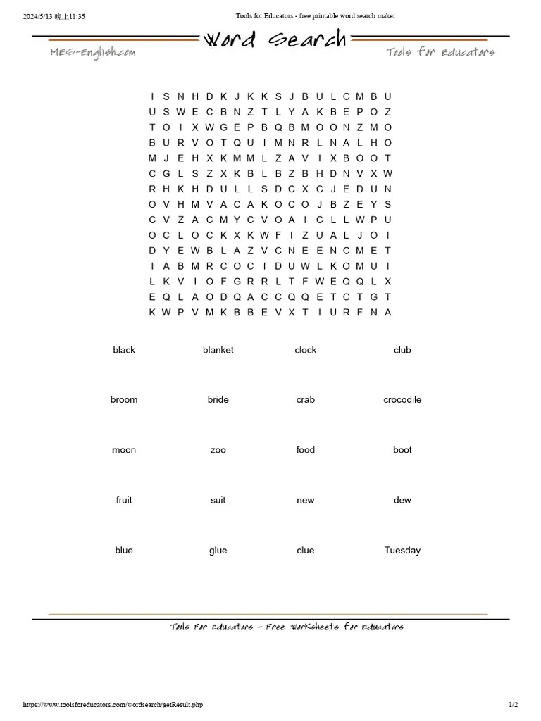 Printable Word Search Puzzle Template | PDF