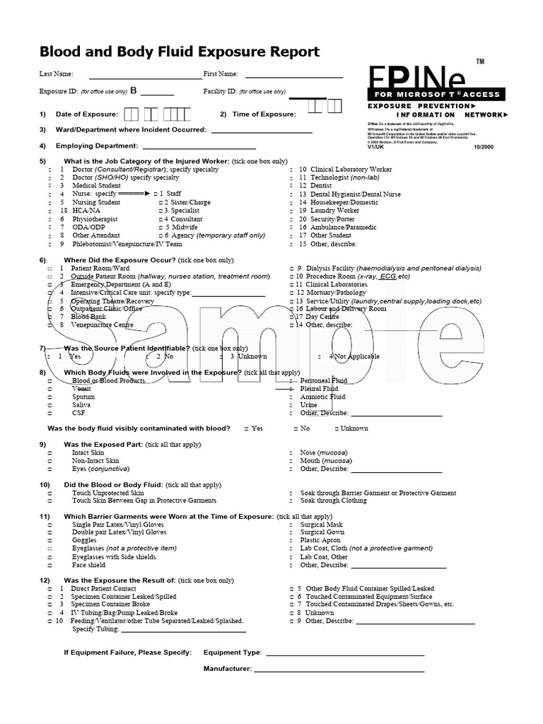 Blood and Body Exposure | PDF | Health Professional | Patient