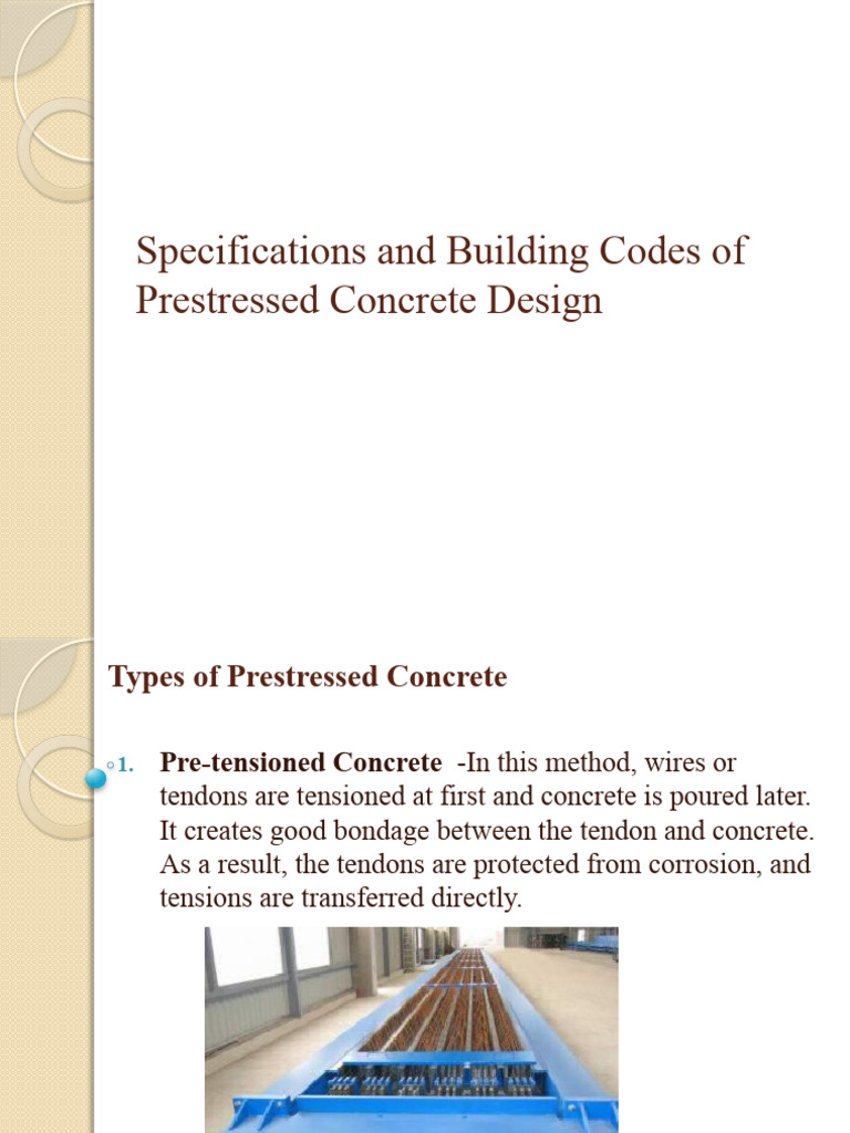 Specifications and Building Codes of Prestressed Concrete Design | PDF | Prestressed Concrete ...