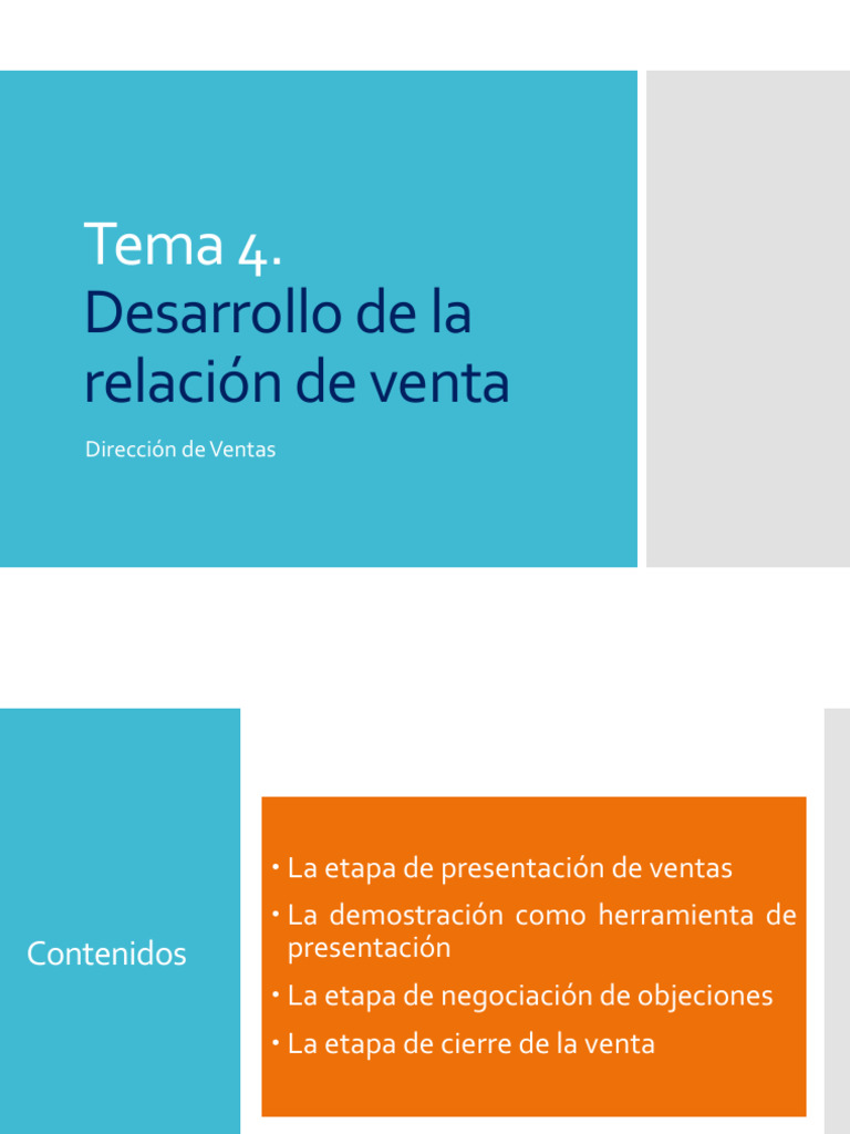 Tema 4 Direccion de Ventas_2023 | PDF | Cliente | Producto (Negocio)
