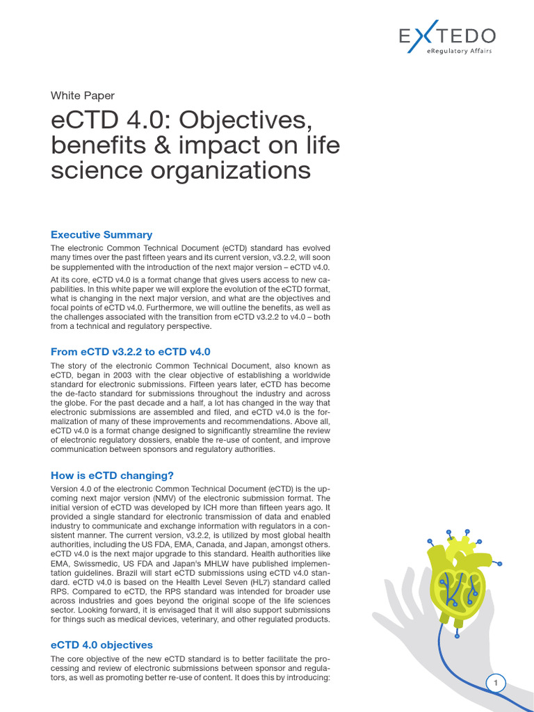 EXTEDO eCTD 4.0 Objectives, Benefits and Impact | PDF | Metadata ...