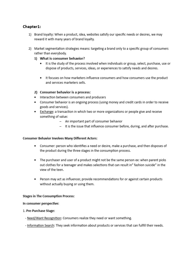 Chapter 1 | Download Free PDF | Marketing | Consumer Behaviour
