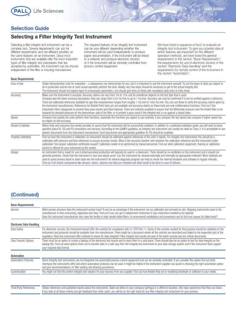 USD2235a Selection Guide | PDF | Calibration | Computing