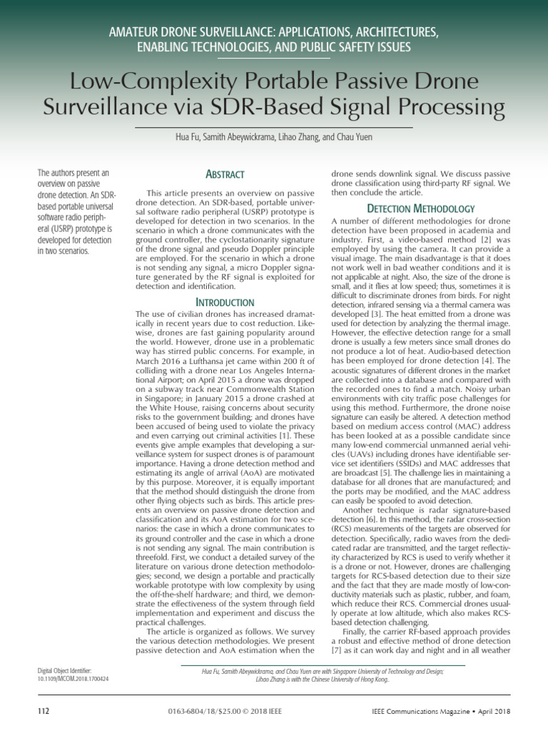 250 - Low-Complexity - Portable - Passive - Drone - Surveillance - Via - SDR-Based - Signal ...