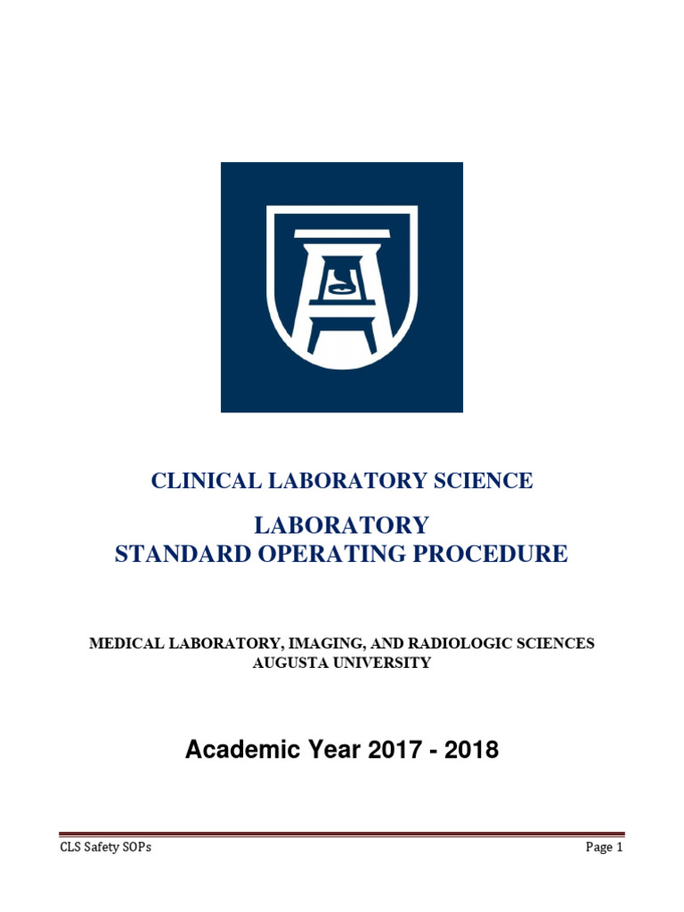On Campus Sop Cls Lab 2017 2018 Final V 2 8 1 17 | PDF | Laboratories ...