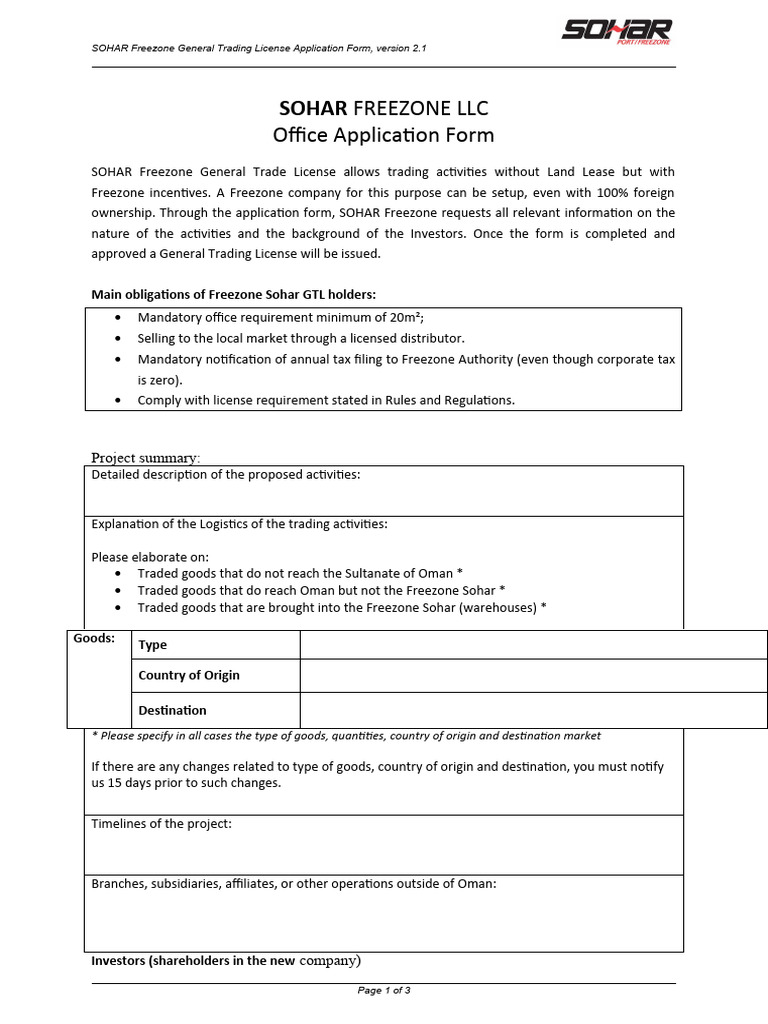 FZS Office Application Form | PDF | Business | Economies