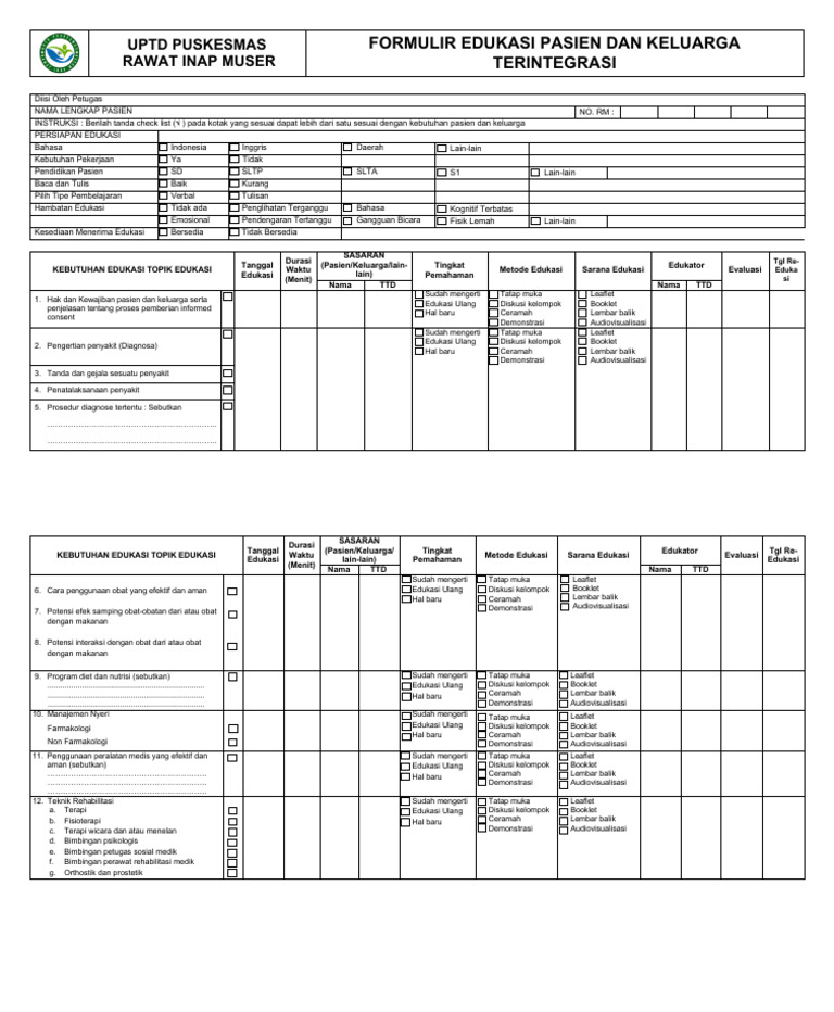 Formulir Edukasi Pasien | PDF
