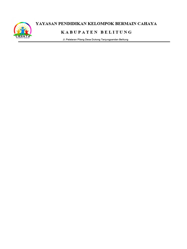 Kop Surat KB Cahaya | PDF