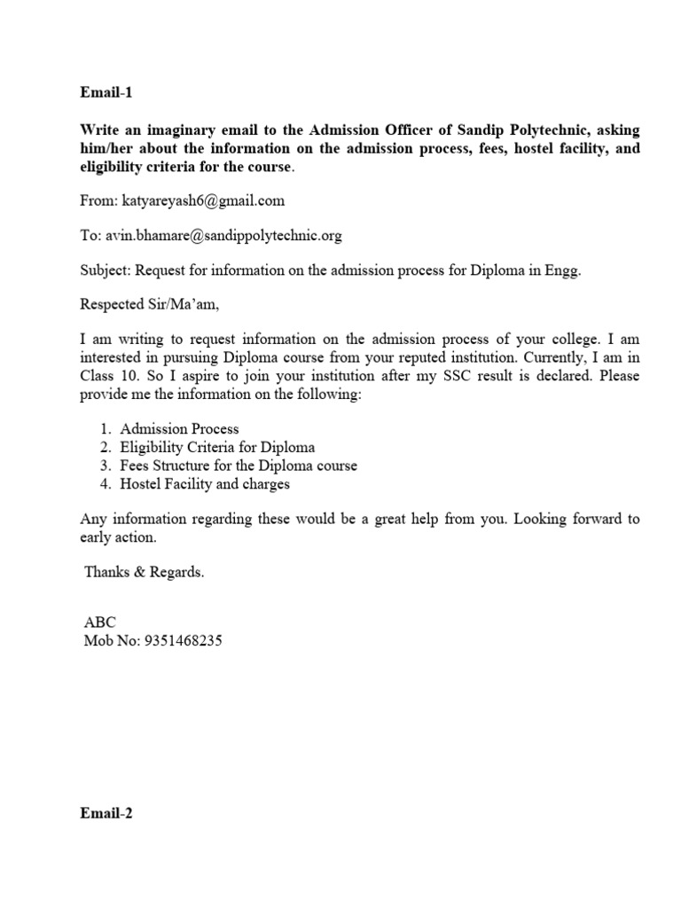 Practical No 9 Email Writing | PDF