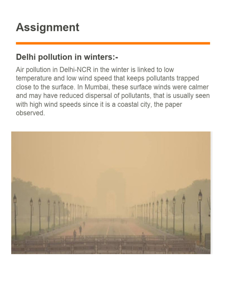 Delhi Pollution in Winters | PDF | Atmosphere Of Earth | Air Pollution