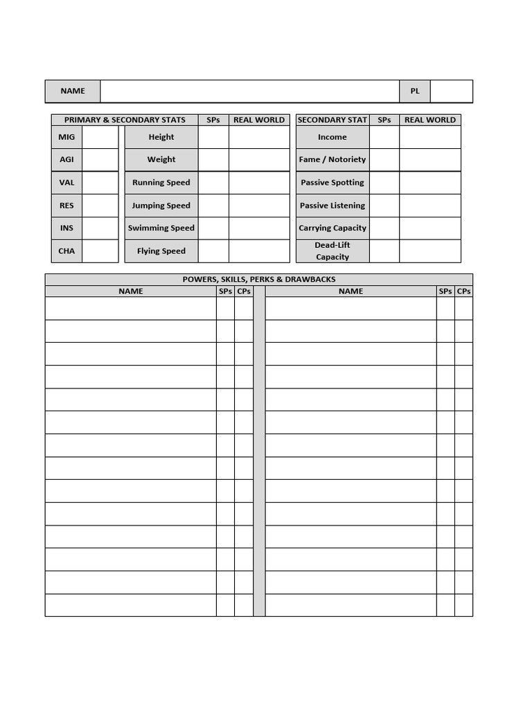 Ascendant RPG TT Character Sheet v5 (Letter) | PDF | Role Playing Games ...