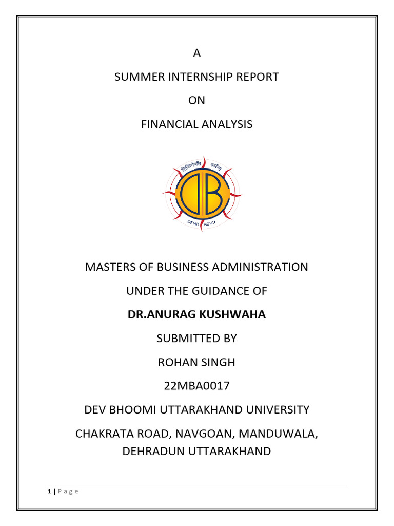 Summer Internship Report by Rohan Singhh | PDF | Methodology | Efficient Energy Use