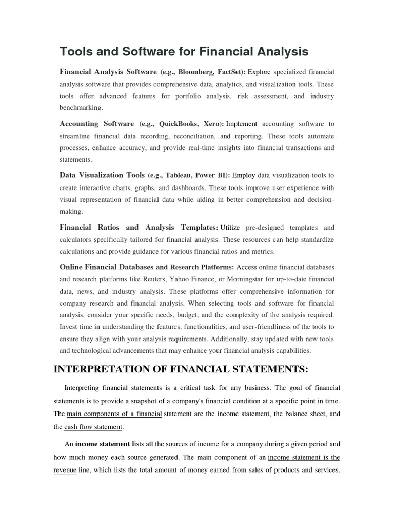 Essential Tools for Financial Analysis | PDF | Expense | Balance Sheet