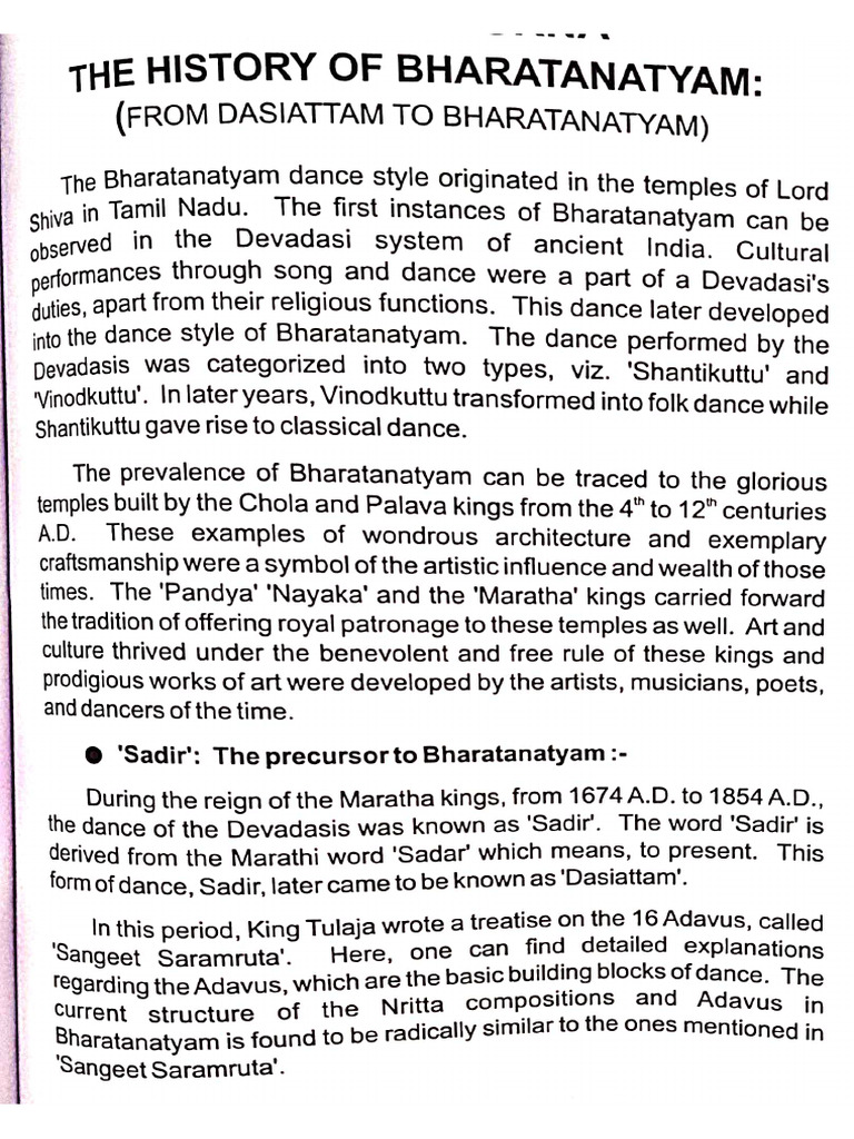 The History of Bharatanatyam | PDF