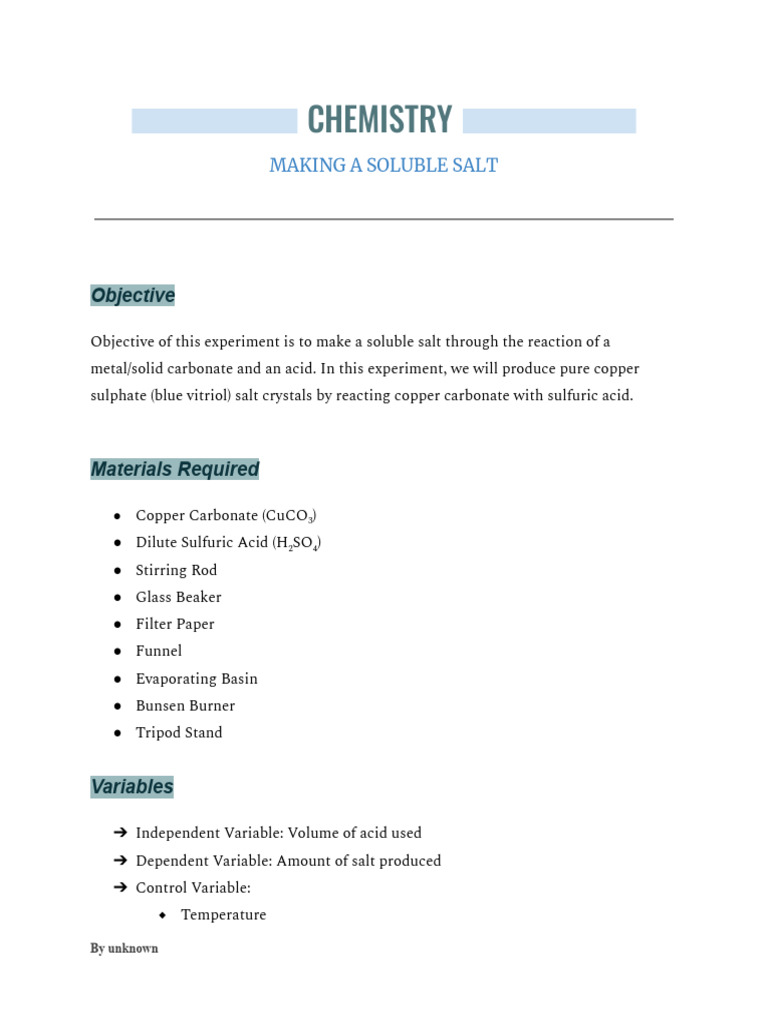 Chemistry : Making Salts | PDF | Ion | Chemical Bond