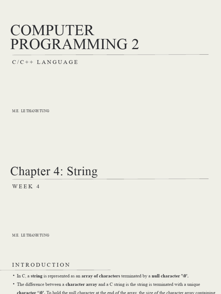 C Programming - Chapter 4 - String | PDF | Computer Programming ...