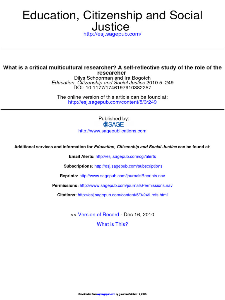 What Is A Critical Multicultural Researc | Download Free PDF | Teachers ...