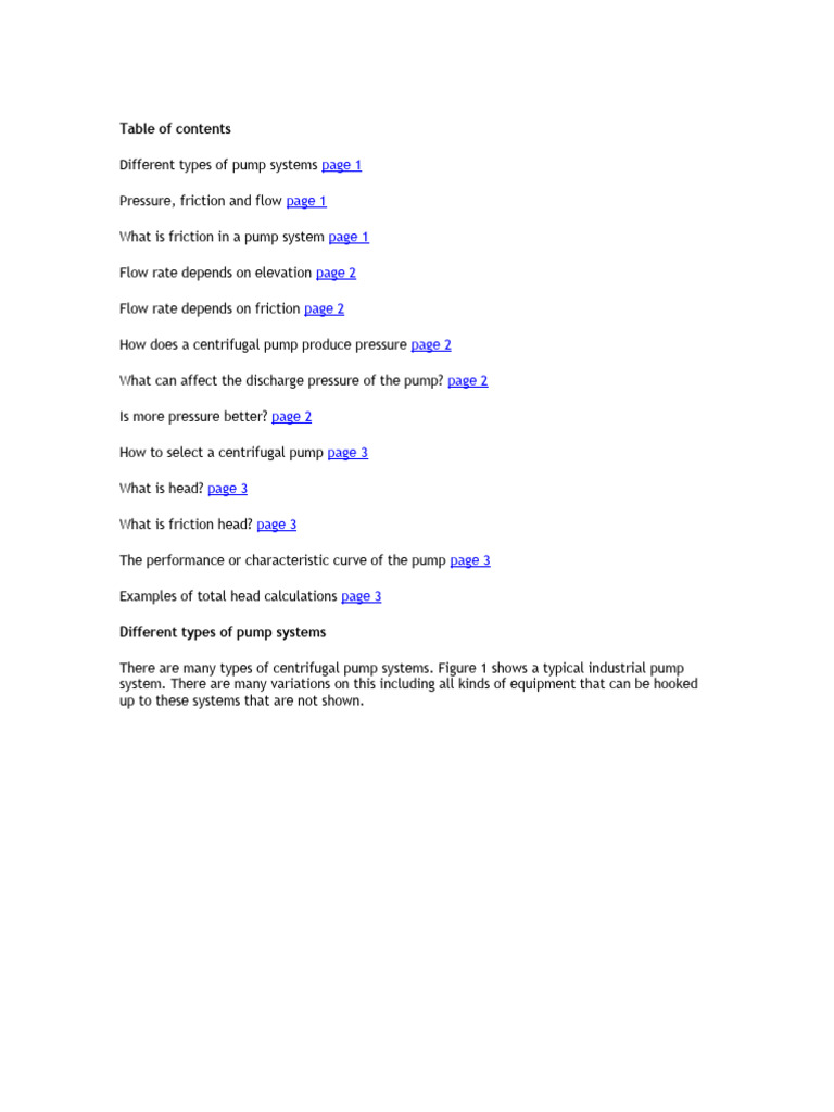 Hydraulics Pump Centrifugal What Is Friction In A Pump System Pdf