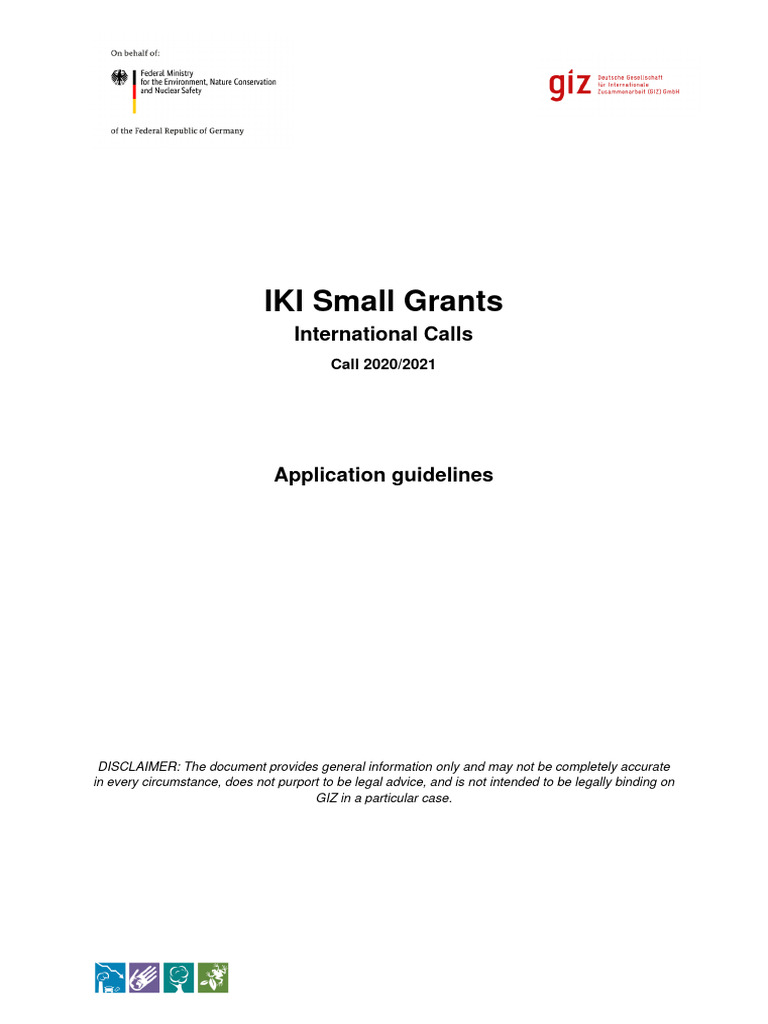 IKI Small Grants Application Guidelines | PDF | Climate Change Mitigation | Internal Control