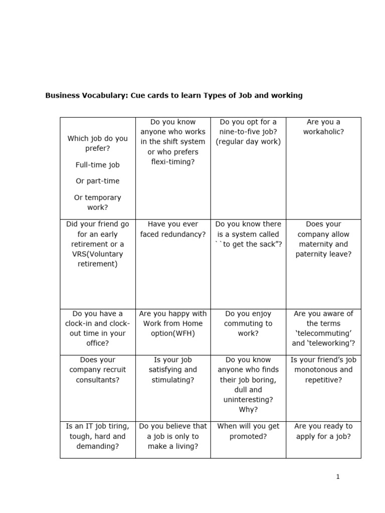 1.1-Activity Sheet - Job - Students | PDF | Business | Labor