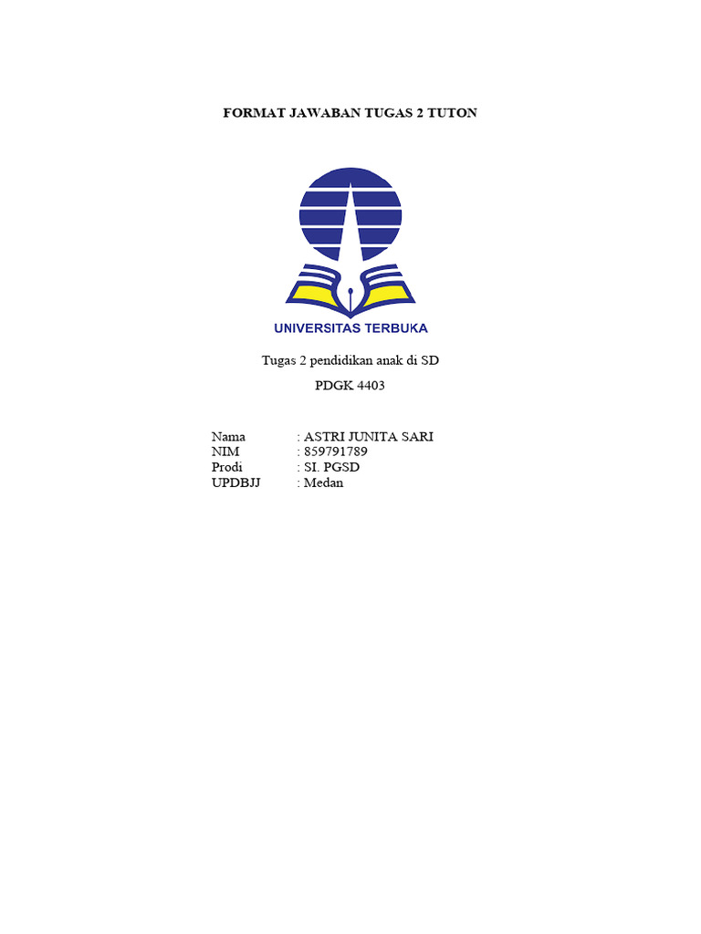 Format Jawaban Tugas 2 Tuton | PDF