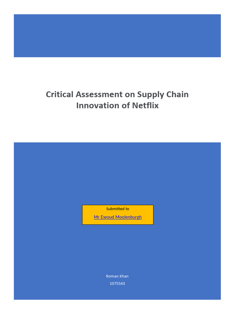 Netflix's Supply Chain Innovation Analysis | PDF | Streaming Media ...