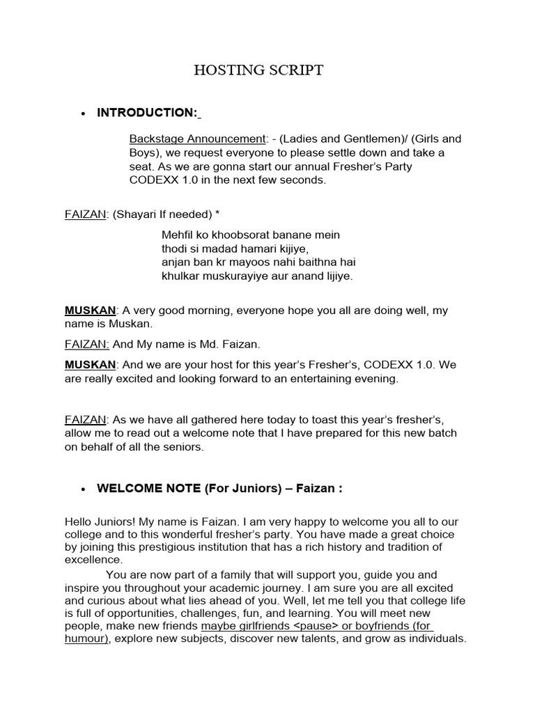 Hosting Script | PDF