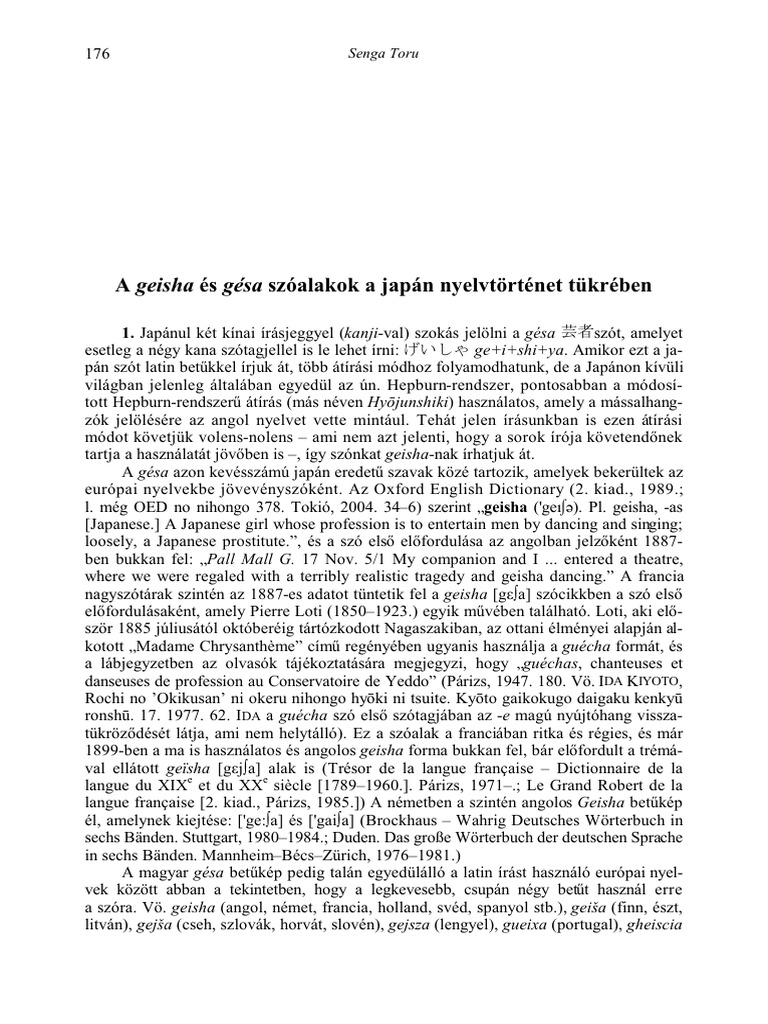 Geisha És Gésa A Japán Nyelvtörténet Tükrében | PDF | Business | Travel