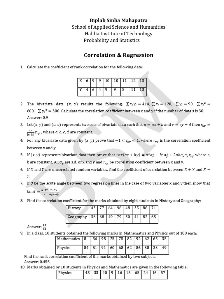 Ch-5 Correlation and Regression | PDF | Variance | Regression Analysis
