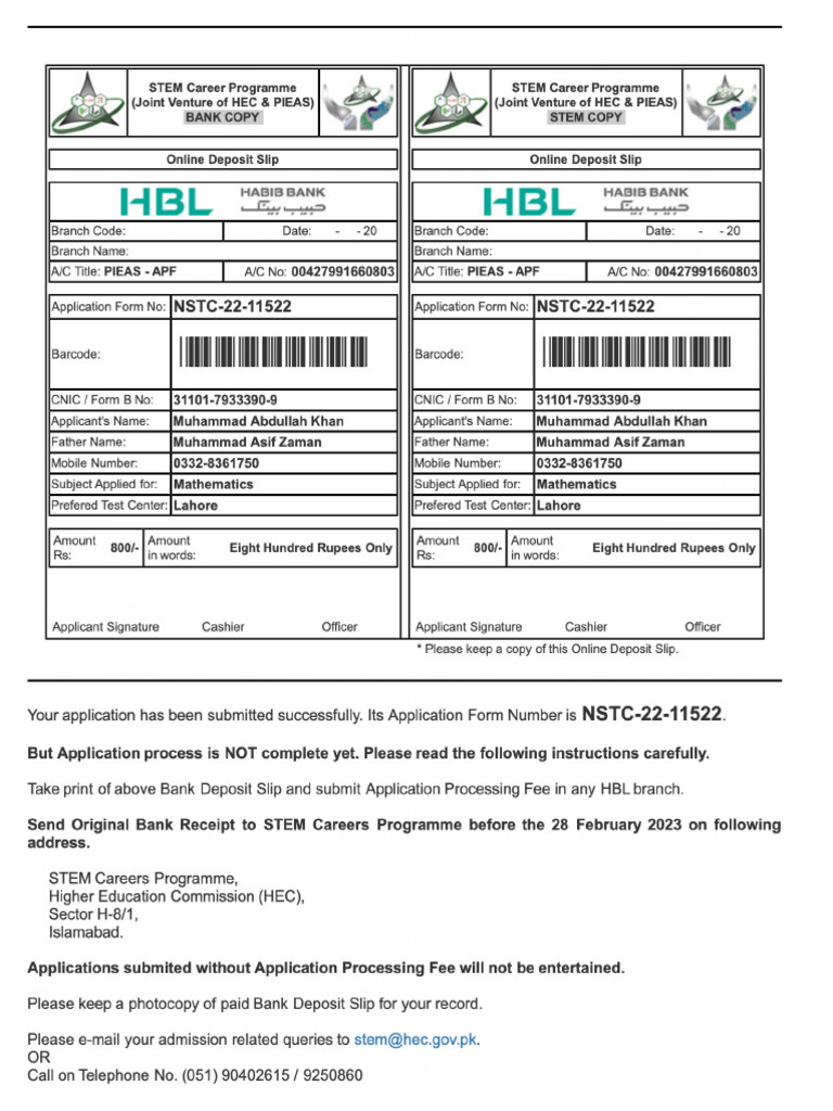Bank Slip | PDF