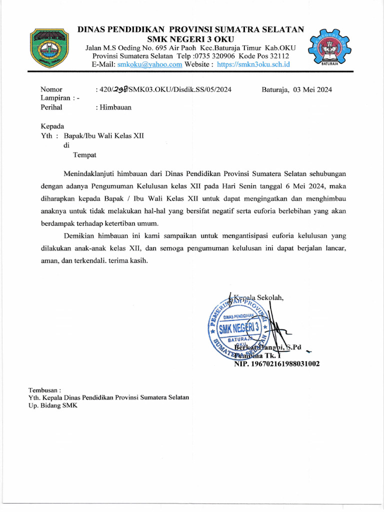 Himbauan Antisipasi Euforia Kelulusan | PDF