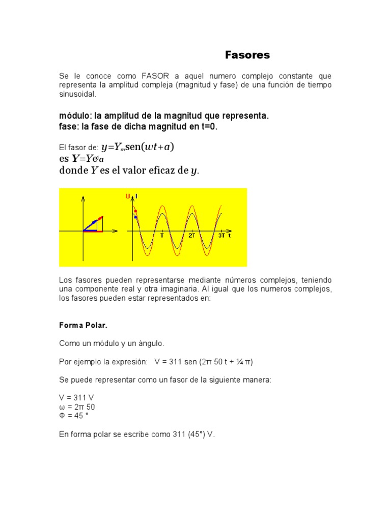 Representación y cálculo con fasores | PDF