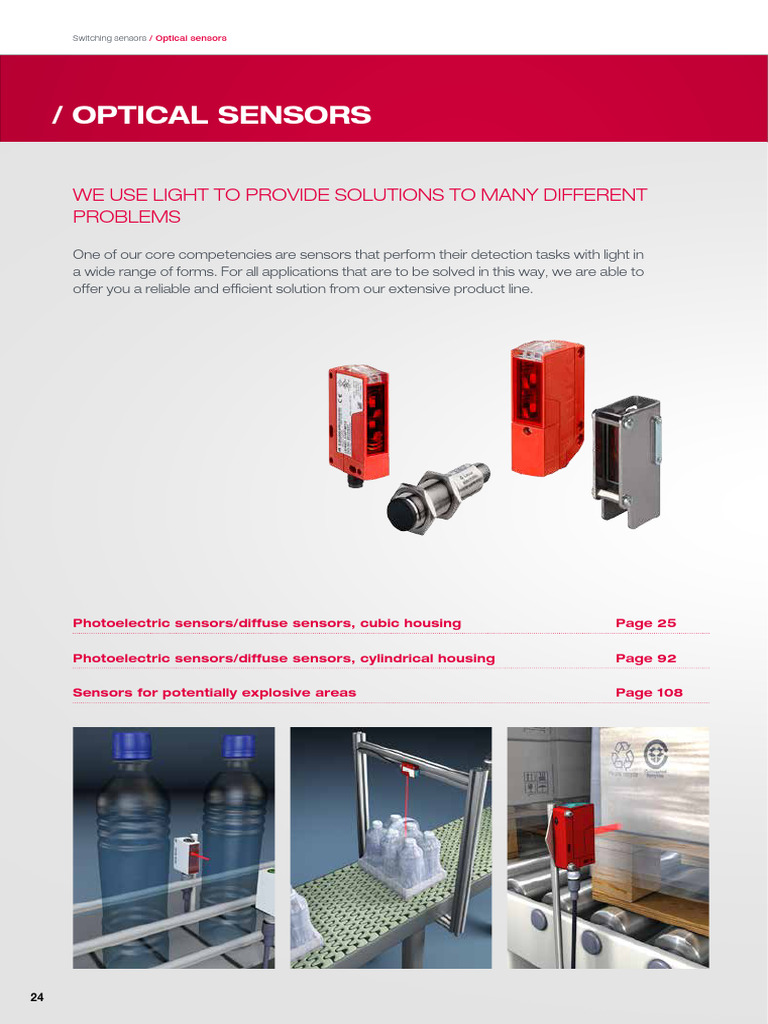 Optical Sensors for Industrial Use | PDF | Light | Optics