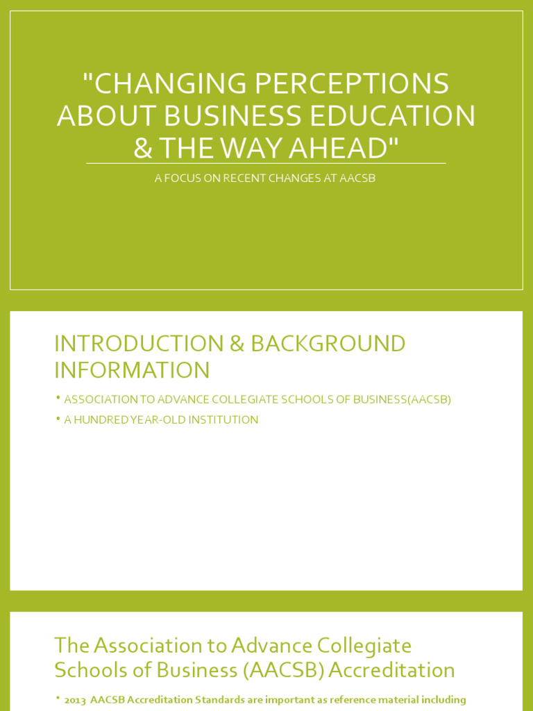 Changing Perceptions About Business Education & The | PDF | Curriculum ...