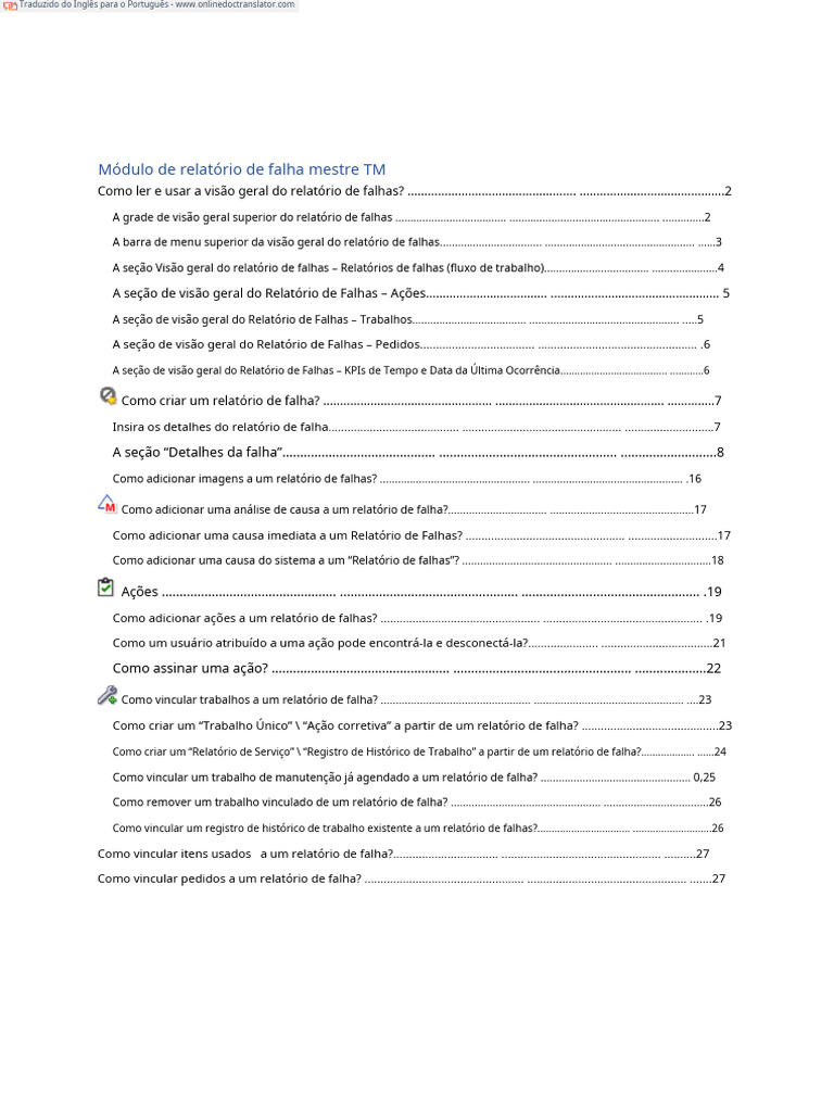 TM Master Failure Report Module - PT-BR | PDF | Tempo | Probabilidade