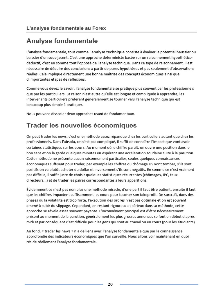 FORREX EXCHANGE - L'analyse Fondamentale Au Forex | PDF | Inflation | euro