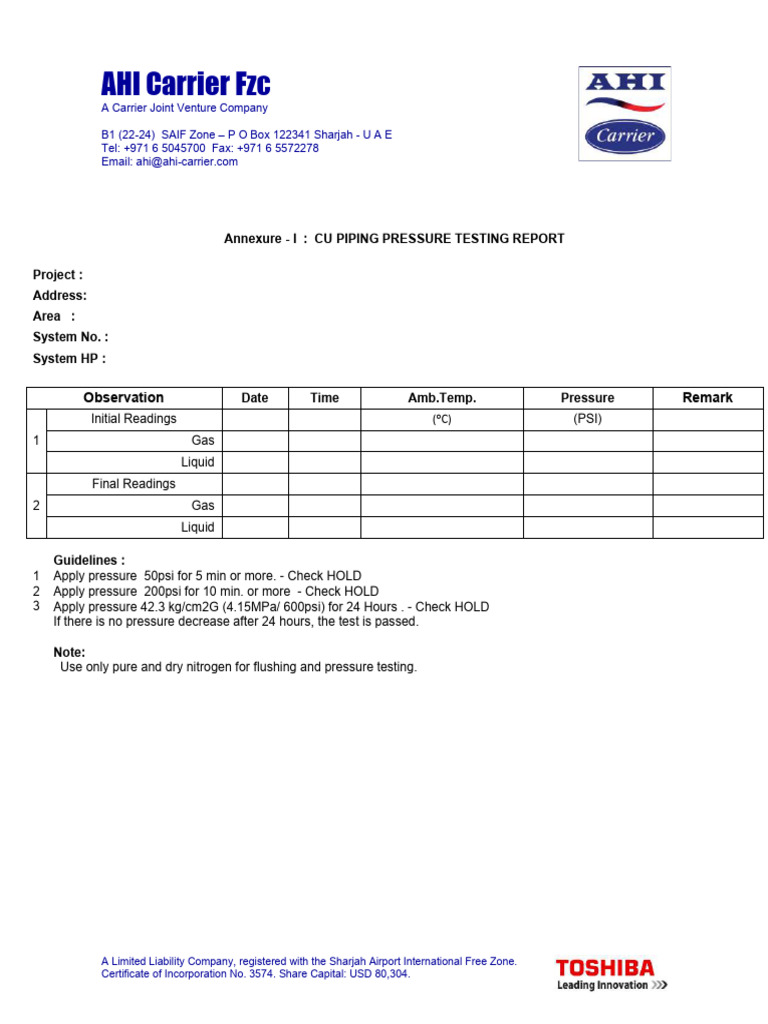 2-- Installation Method Statement annexure i ii iv | PDF | Pressure | Vacuum