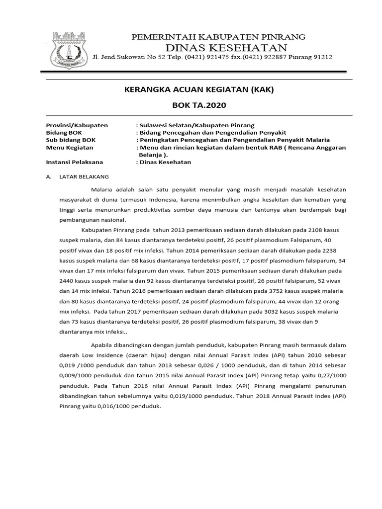 Tor Rab Bok Malaria 2020 | PDF