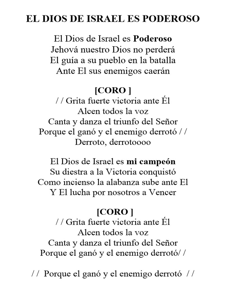 El Dios de Israel Es Poderoso Medley | PDF