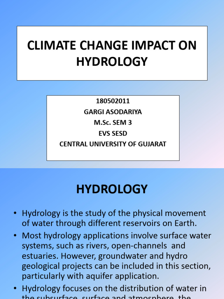 Climate Change Impact On Hydrology | PDF | General Circulation Model ...