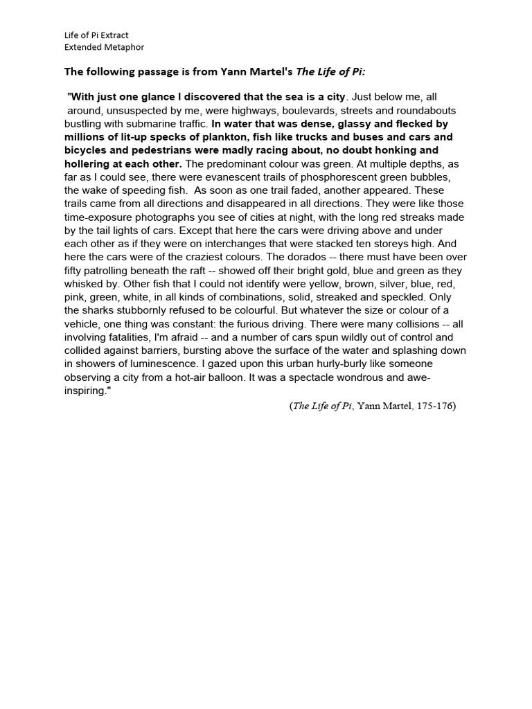 Life of Pi Extended Met Section | PDF