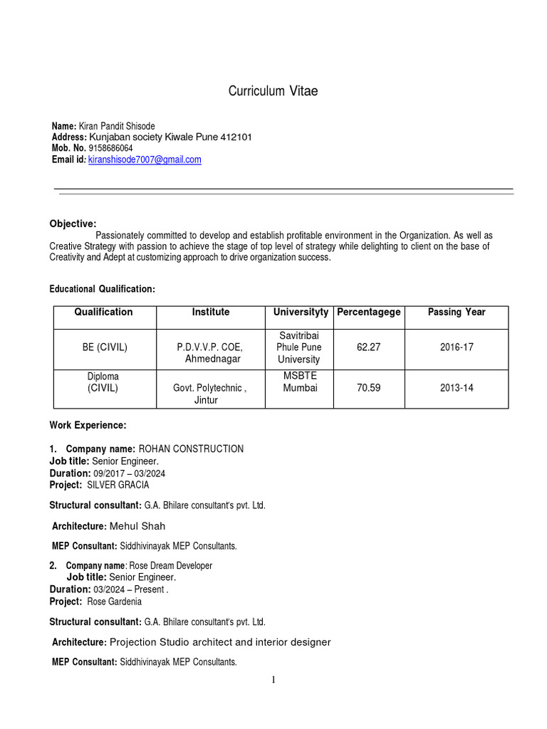 Kiran CV. | PDF | Consultant | Business