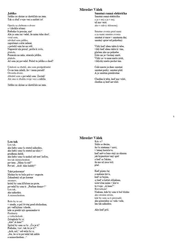 Válek M. - Básne | PDF