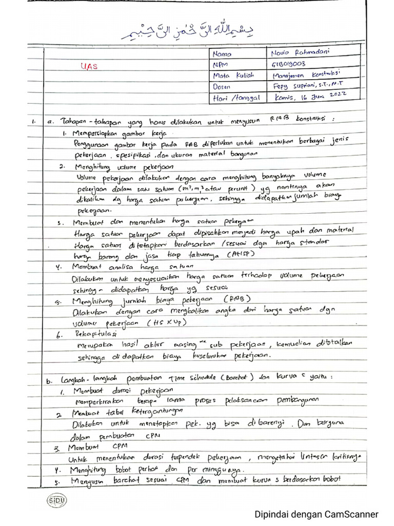 G1B019003 Novia Rahmadani - UAS Mankon | PDF