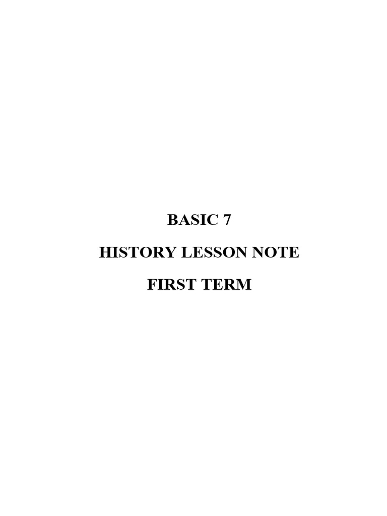 JSS 1 History First Term Note | PDF | Primary Sources | Legends