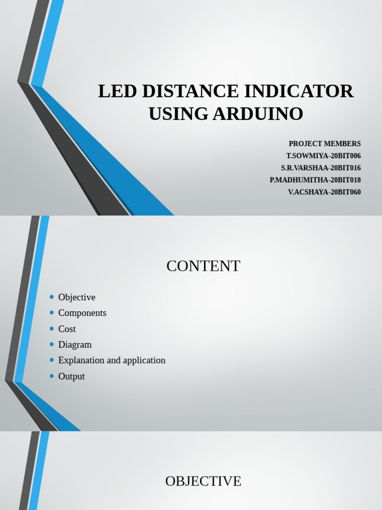 Led Distance Indicator | PDF | Arduino | Electronic Engineering Led Distance Indicator | PDF | Arduino | Electronic Engineering