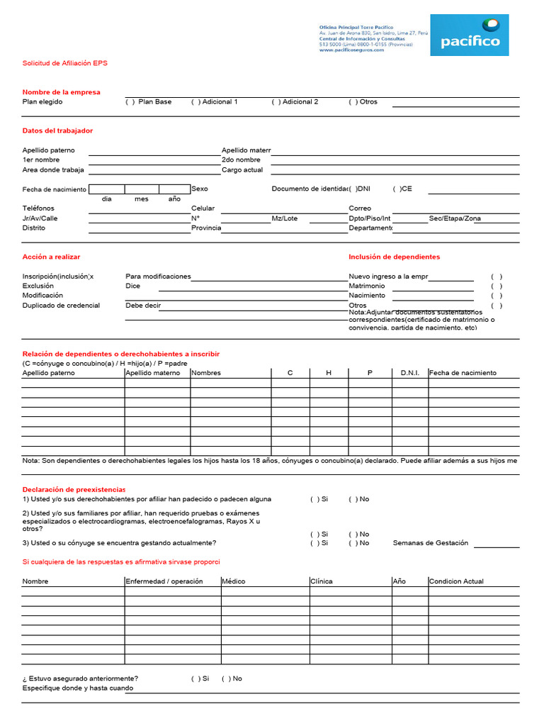 Ficha de Afiliaci N EPS | PDF