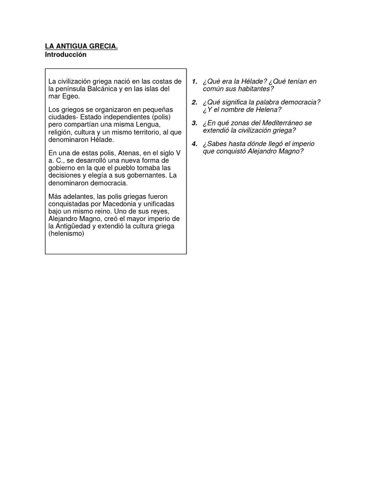 La Hélade Introducción | Descargar gratis PDF | Antigua Grecia | Grecia