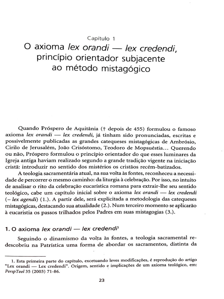 F. Taborda Lex Orandi, Lex Credendi | PDF | Teologia | Eucaristia